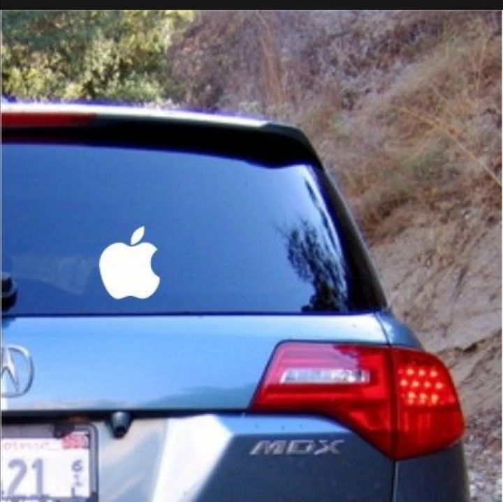 Apple logo (White) Sticker for Cars, Bikes and Laptops. Car Stickers ...