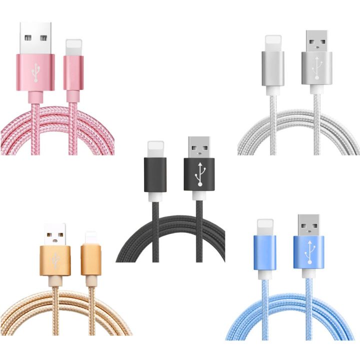 100% Quality+COD 2 Meters Nylon Data Cable Type-C Micro iPhone Braided ...