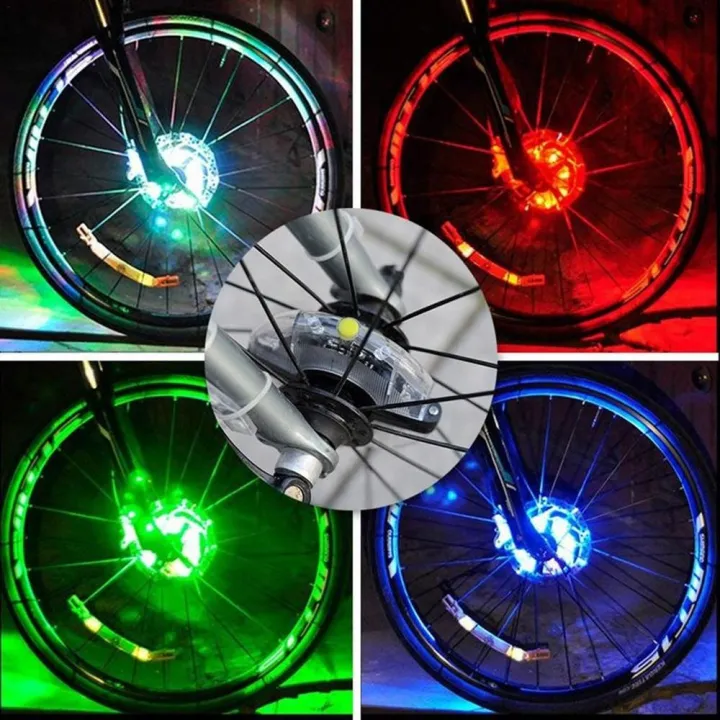 LED Rechargeable Bike Wheel Hub Lights Waterproof USB RGB Colorful ...