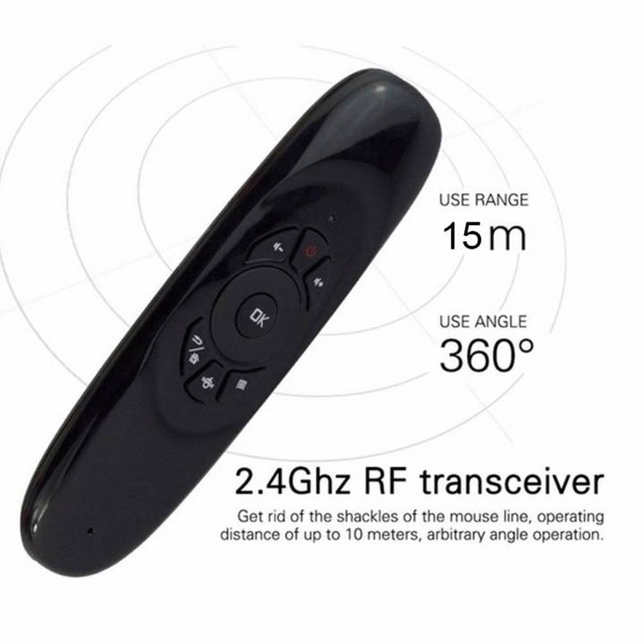 Air Mouse C120 6 Axes Gyroscope 2.4GHz Rechargeable Wireless Keyboard ...