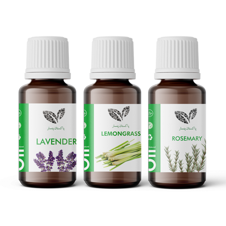 Aromatherapy Lavender, Rosemary and Lemongrass Essential Oils Bundle, Deep Sleep, Stress Relieve ...