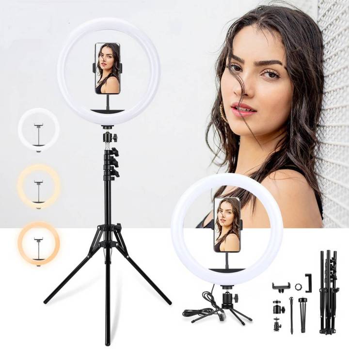 26CM Selfie LED Ring Light with Best Quality 7ft Aluminum tripod ...