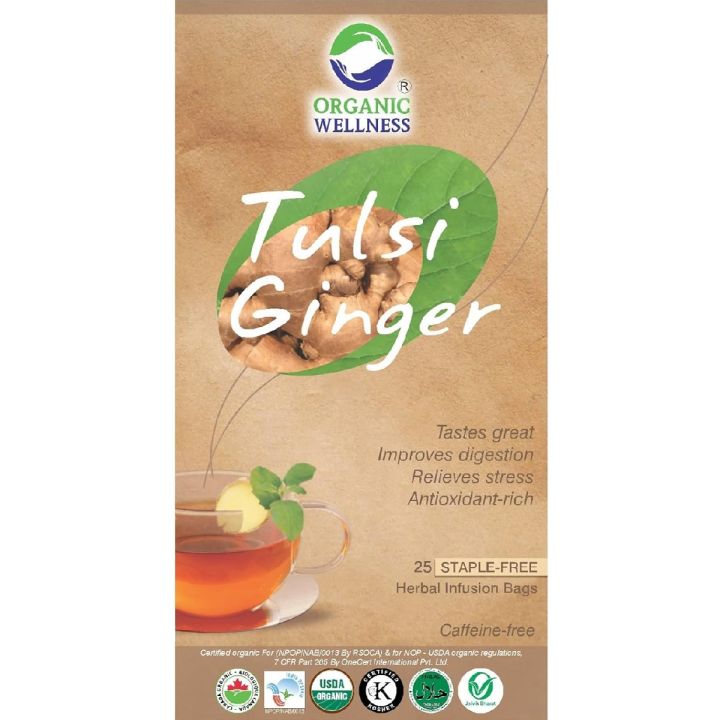 Organic Wellness Tulsi Ginger Tea | 25 Tea Bags | Daraz.pk