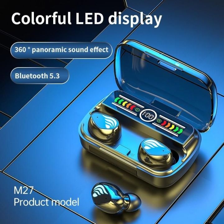 M27 BT TWS Wireless Earbuds Earphones Touch Control 5.1 with power bank ...