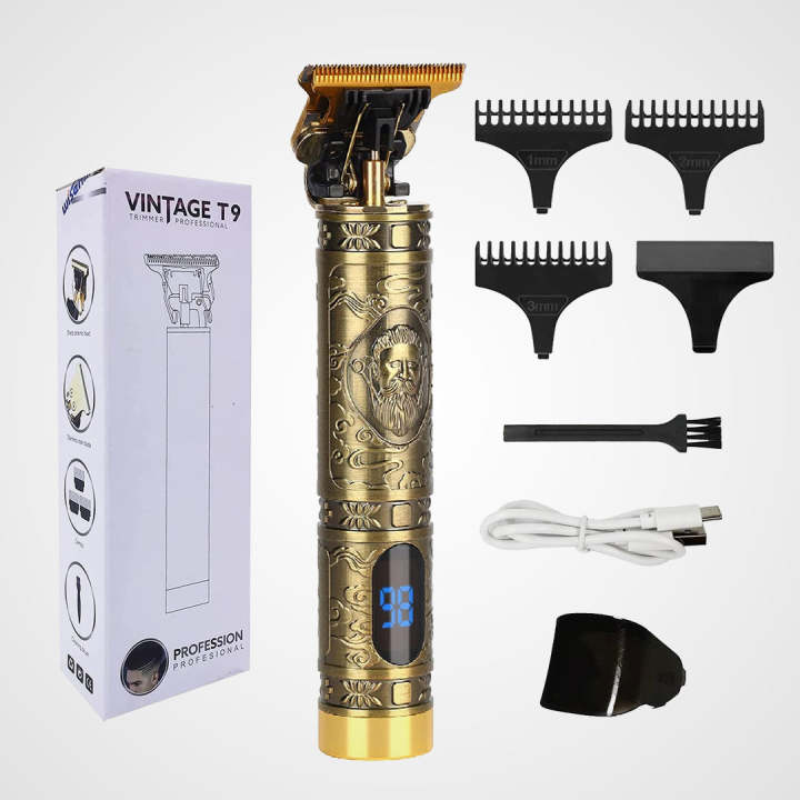 VINTAGE T9 metal RECHARGEABLE Electric Hair CLIPPER Cutting Machine ...