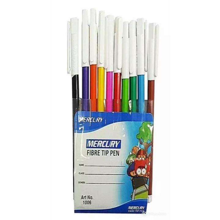 Fibre tip pen 10 marker different colours | Daraz.pk