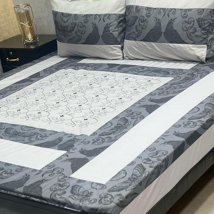 Embriodered Bedsheet Set King Size Patchwork Embriodered Bedsheet Double Bed Export Quality ...