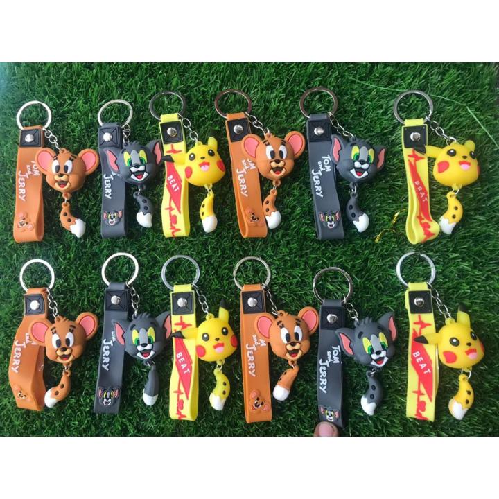 Tom & Jerry Key chain with Ribbon High quality | Rubber Made (Pack of ...
