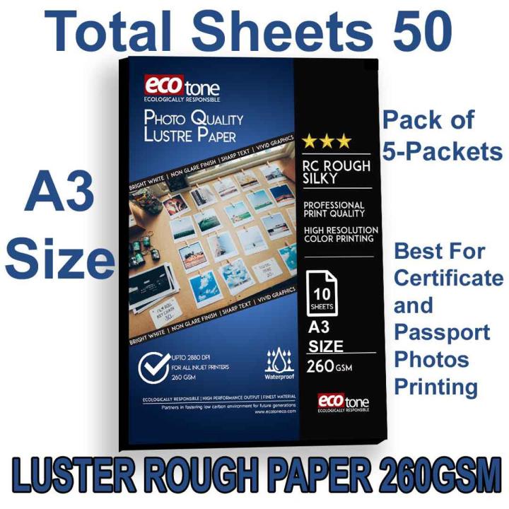 Luster Paper A3 Size (260-GSM) | Daraz.pk