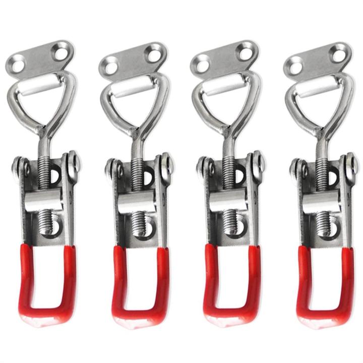 4PCS Stainless Steel Locks Adjustable Buckles Door Latch Horizontal ...