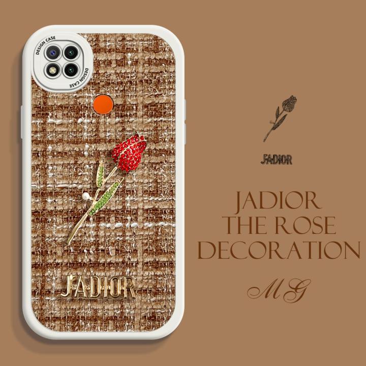 DEL for Redmi 9C / Rredmi 10A Back Cover With 3D Red Rose Fabric Case ...