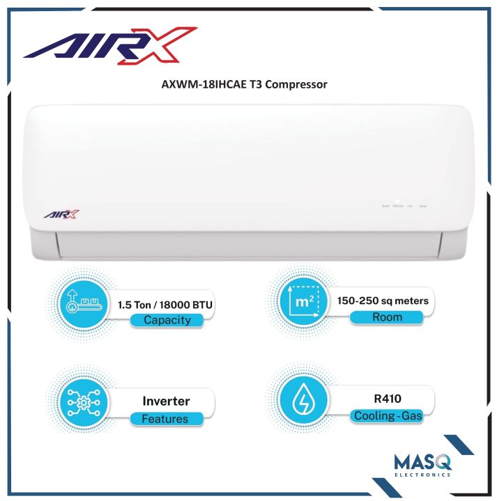 AIRX-1.5 ton (18000 Btu) Wall mounted Inverter- AXWM-18IHCAE T3 Compressor | Daraz.pk
