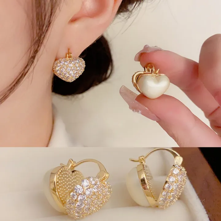 【Qian poem li Store】Fashionable heart-shaped ear cuffs with a design OL ...
