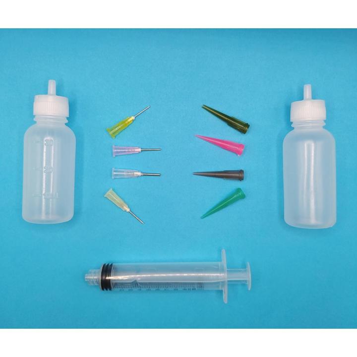 Henna Mehndi Applicator Kit with 30ml 02 Bottles 08 Nozzles Injection ...