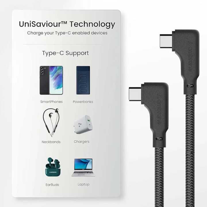 C-TYPES 3 meter L to L shape CABLE ,90* Degree edages Fast Charging ...