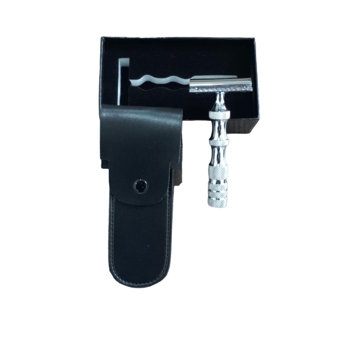 Stainless Steel Double Sided Shaving Safety Razor Safety with leather ...