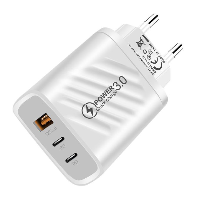 Double C Mobile Phone Charger PD Double TYPE-C+1USB Charging Plug Multi ...