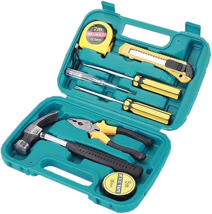 JAWAI 9-Piece Portable Small Tool Set, Basic Tool Box, Tool Kit, Tool ...