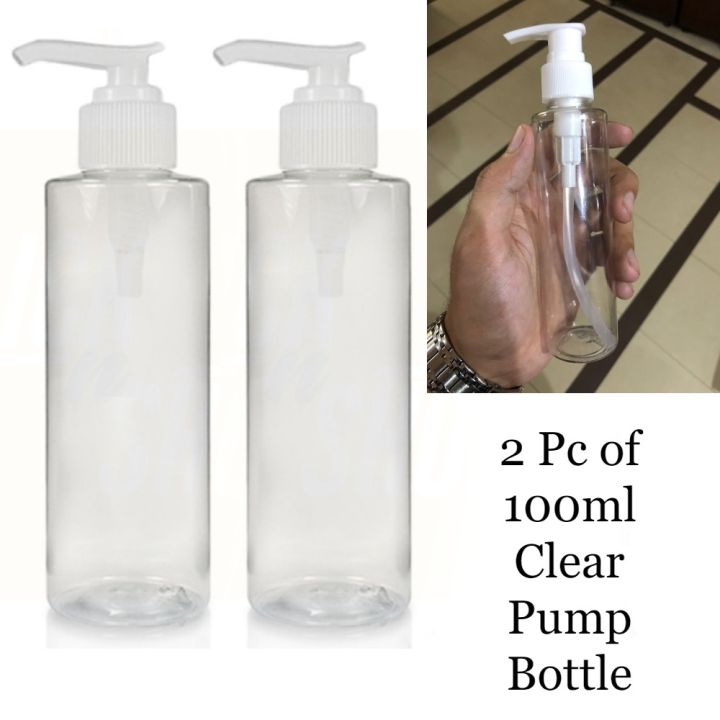 Pack of 2 Clear Transparent Empty Plastic Soap Dispenser Bottle, Hand ...