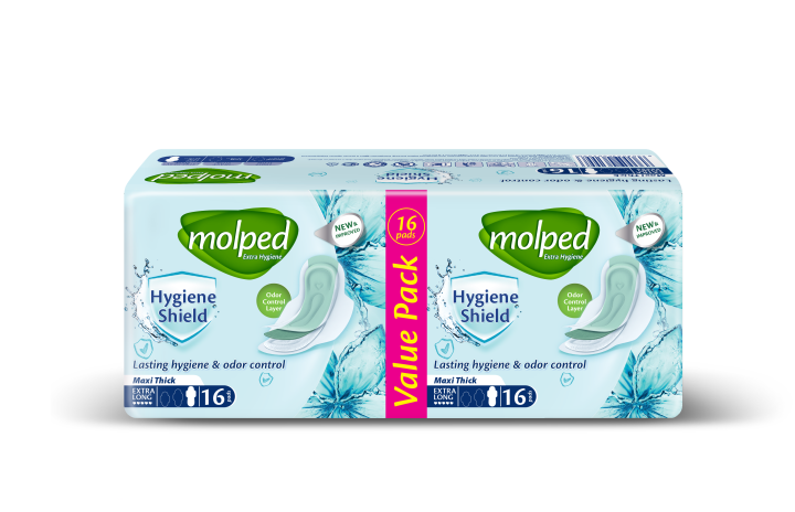 Molped Maxi Hygiene Shield Extra Long Value Pack - 16 Pads | Daraz.pk