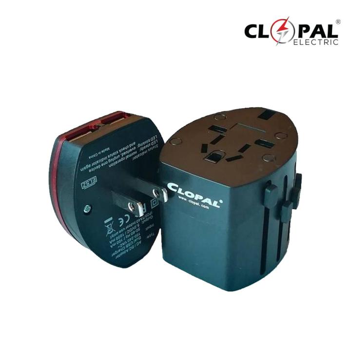 Travel Adapter International Plug Charging Dual USB Port Universal AC ...