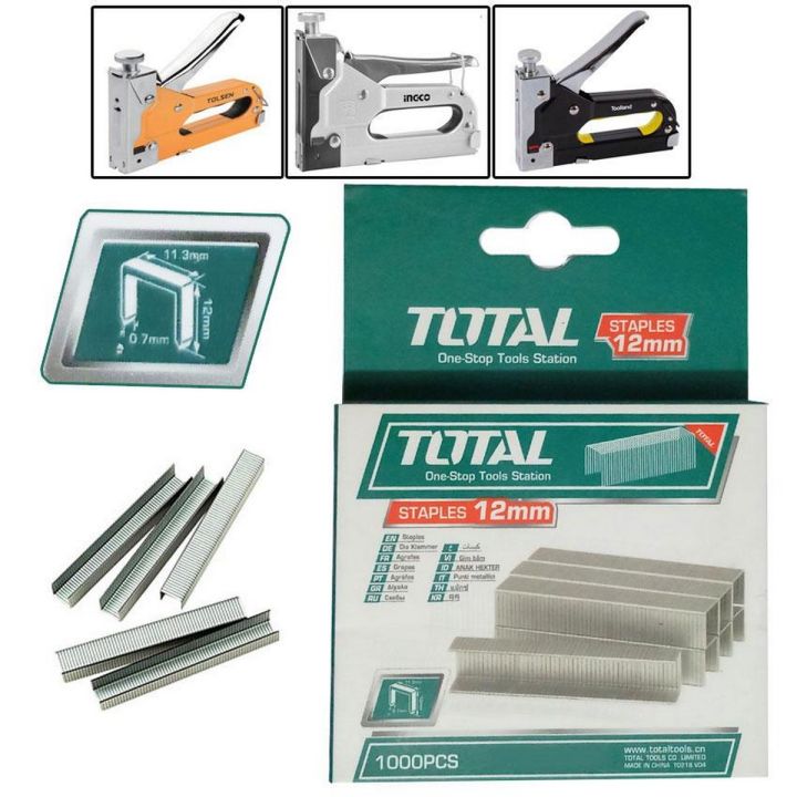 Total 1000 pcs Staple Pin Box 12mm for Wood, Plywood or 3 in 1 Staple ...