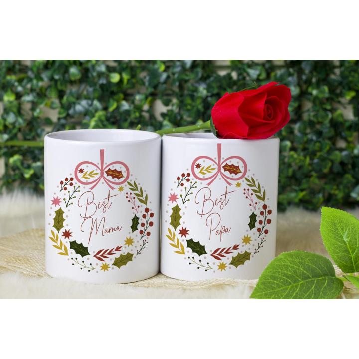 Custom Made Best Mama And Papa in The World Mug Set Gift Pack Of 2 Mugs ...
