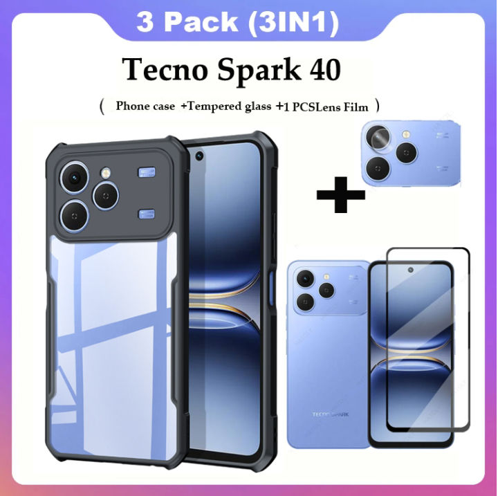3IN1 NEW For Tecno spark 40 40pro 40pro plus Case Acrylic Mobile Phone ...