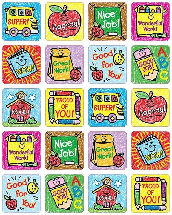 Pack of 20 - Motivational Stickers for Class Room - Teacher Reward ...