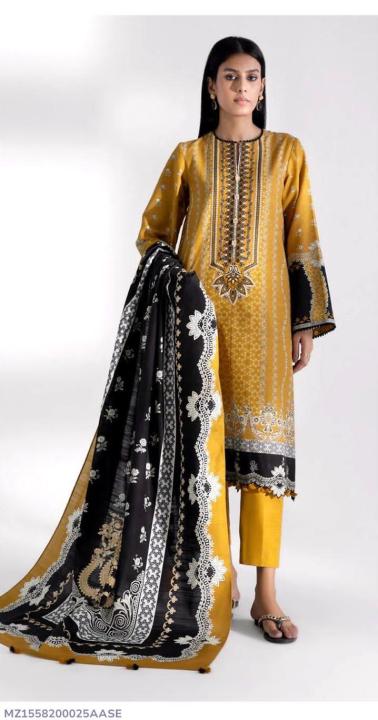 3 pc woman's Unstitched Digital Print suit | Daraz.pk