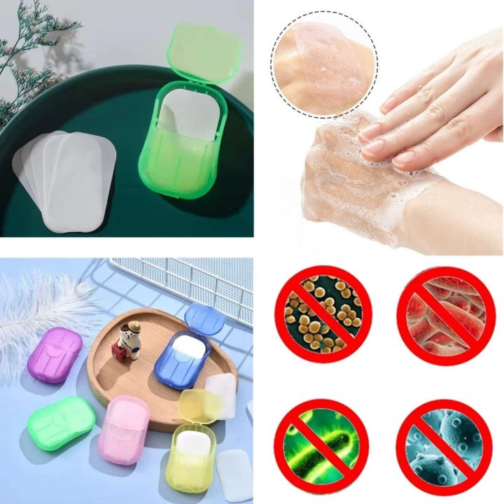 Travel Soap Paper Washing Hand Bath Clean Scented Slice Sheets 20pcs 1 ...
