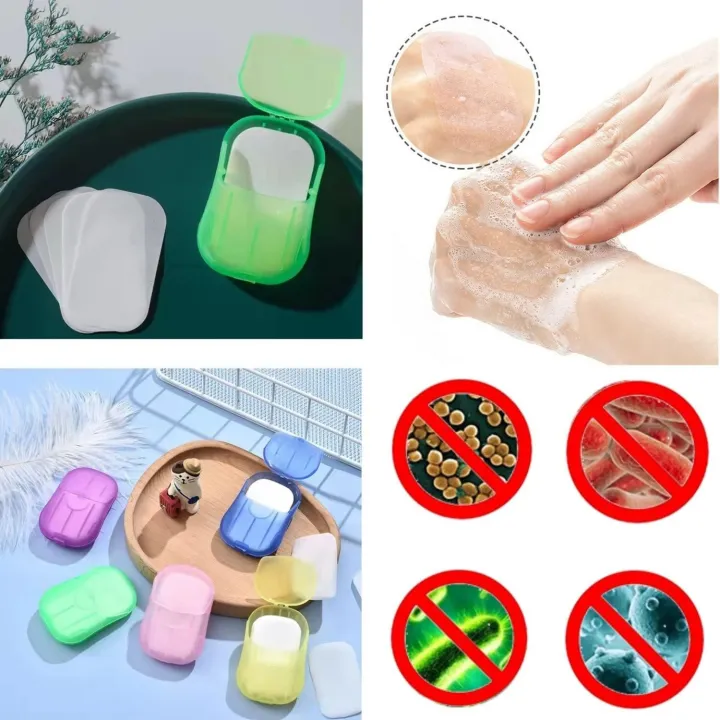 Travel Soap Paper Washing Hand Bath Clean Scented Slice Sheets 20pcs 1 ...