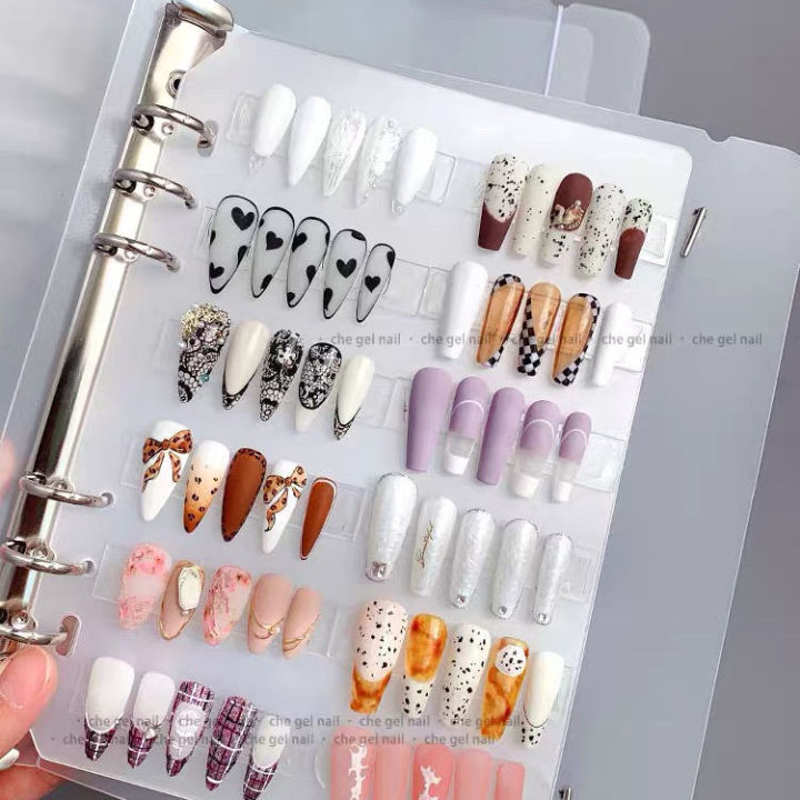Nail art Japanese nail style display book, nail polish works placement ...