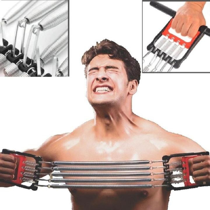 Chest Expander Hand Gripper Arm Pull Bar Weight Exerciser with 5 ...