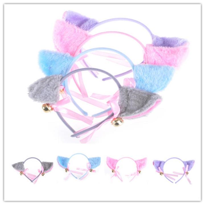 Kawaii Cat Ears Bell Bow Bowknot Cute Head Headdress Headwear Hoop ...