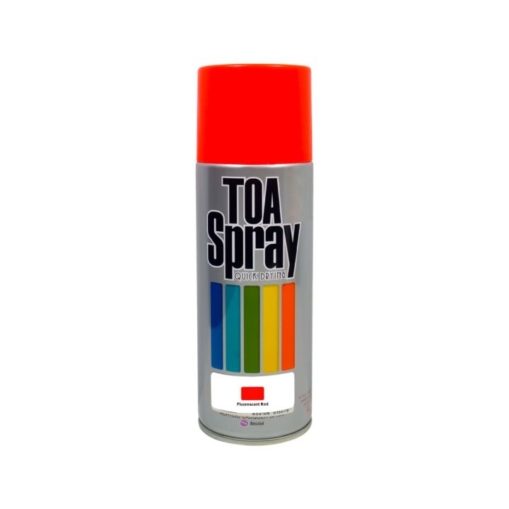 TOA Acrylic Lacquer Spray Paints Fluorescent Red 400ml For All Purposes ...