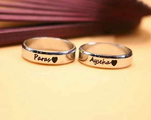 CUSTOMIZED COUPLE RING WITH NAME 2 RINGS | Daraz.pk