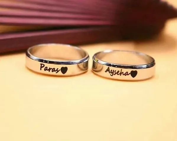 CUSTOMIZED COUPLE RING WITH NAME 2 RINGS | Daraz.pk