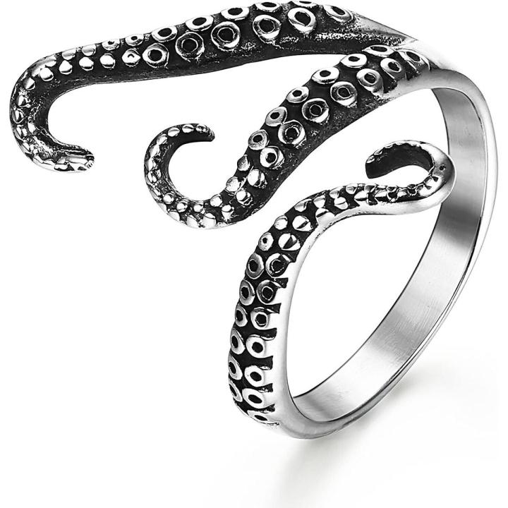 Sucker Ring Retro Octopus Tentacle North Sea Monster Opening Rings for ...