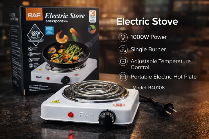 RAF Electric Stove Single Burner Hot Plate 1000W Portable Coil Cooktop ...