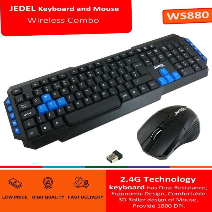 Wireless Keyboard and Mouse Combo Jedel WS-880 | Daraz.pk