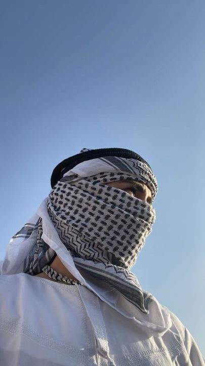 Palestinian Pattern Keffiyeh Scarf White n Black Printed (Unisex ...