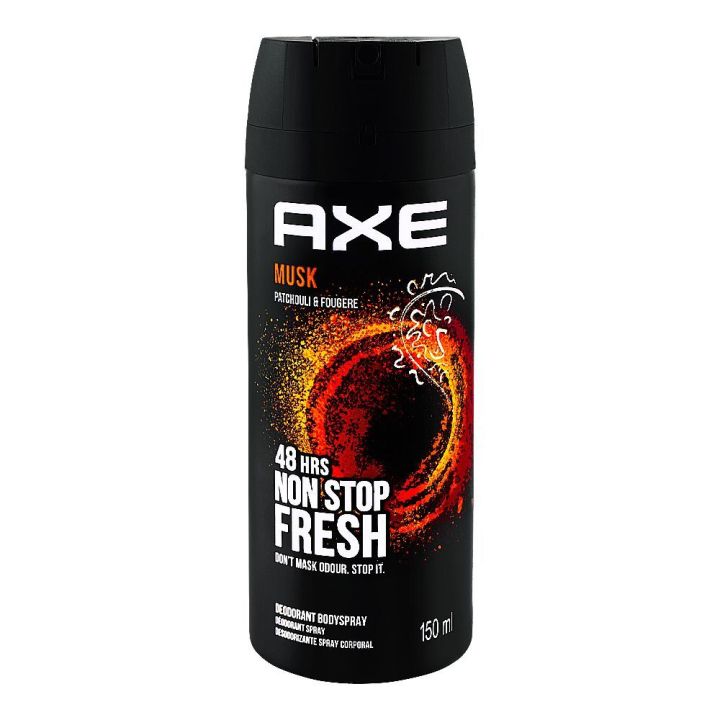 Musk Canella & Ambar Axe 48H Non-Stop Fresh Deodorant Body Spray, For ...