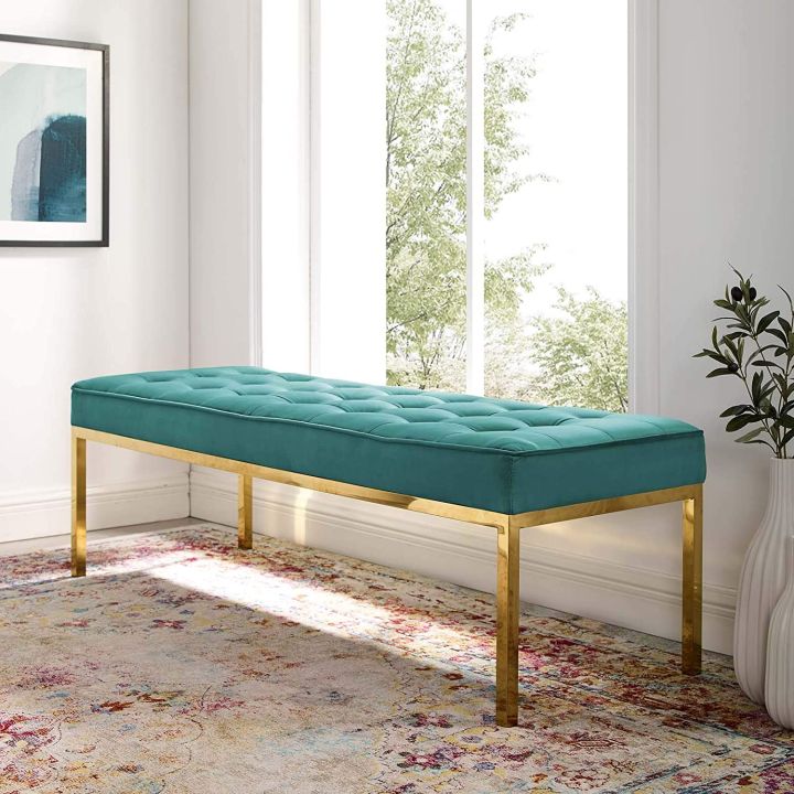 Tufted Backless Bench/ Tufted Bench/ Cushion Top Bench/ Entryway Tufted ...