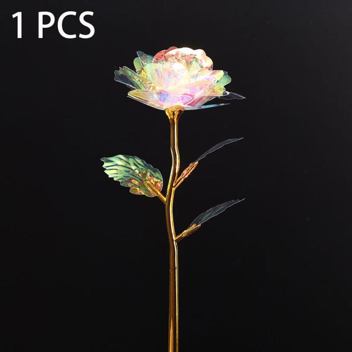 1/2 Pcs Rose LED Light Post Lantern Lighting Fairy Lights Home Flower ...