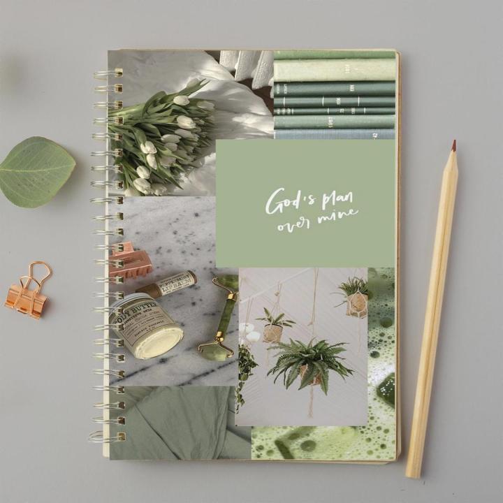 Green Aesthetic-A4 & A5 Spiral Notebook with Plastic Sheet | Daraz.pk