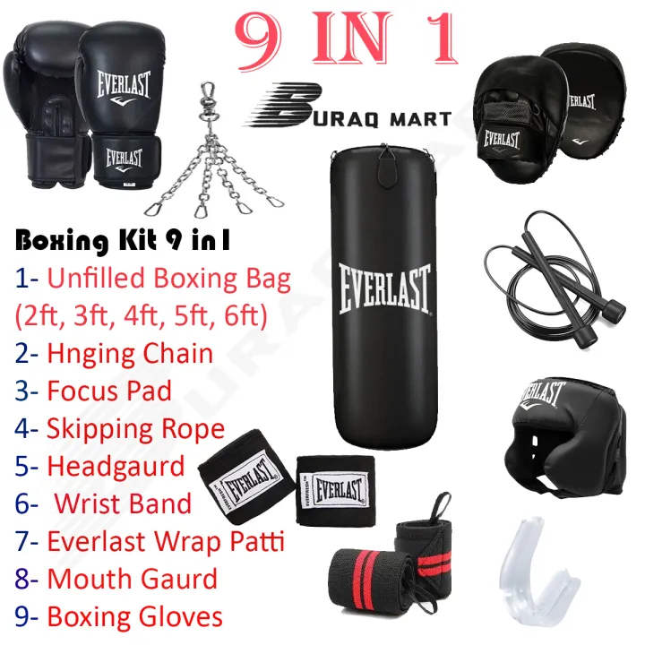 Premium 9-Piece Boxing Set – Heavy-Duty Punching Bag 2ft, 3ft, 4ft, 5ft ...