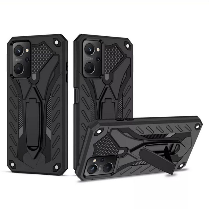 Oppo A36, A76, A96 Hybrid Armor Back Cover with Built-in Kickstand ...