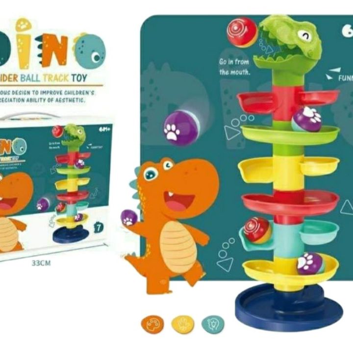 Dinosaur Slider Dino Roll Ball Track Toy For Child 7 Levels | Daraz.pk