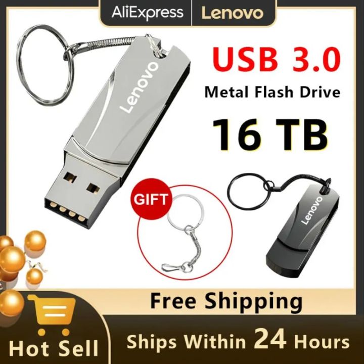 【COD+Ready Stock + FREE Shipping 】Lenovo Metal 2TB 1TB USB Flash Drive ...